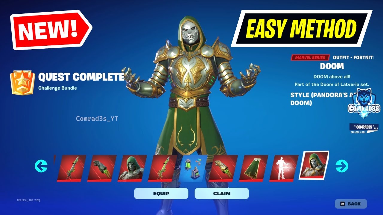 Fortnite Complete Doom Quests – How to get Doctor Doom Skin and His Style, All Rewards in ...
