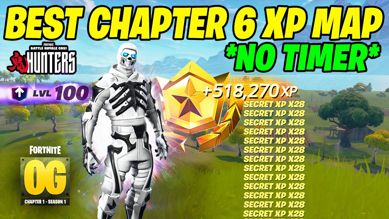 REAL NO TIMER OG CHAPTER 6 Fortnite XP GLITCH Map to LEVEL UP FAST in Chapter 6 Season 1! │ フォート ...
